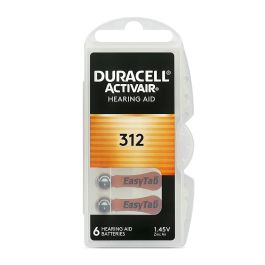 Duracell Activair 312 Hearing Aid Batteries PR41 6-Pack Brown
