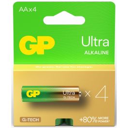 GP Ultra G-Tech Alkaline Batteries AA LR6 GP15AU | 4-Pack